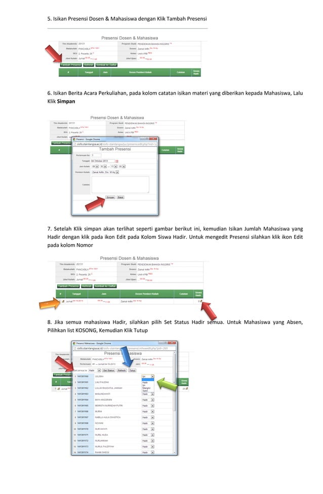 Tutorial Input Nilai Siakad STAIN Langsa | PDF