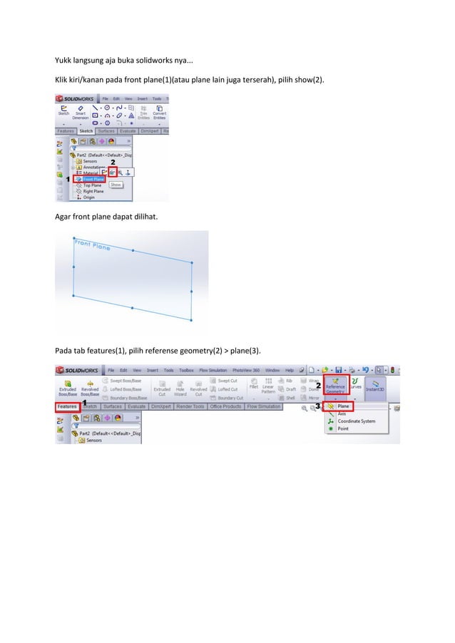 Tutorial solidworks bikin surface | PDF