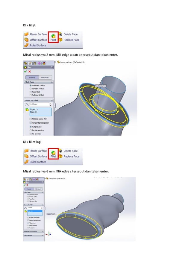 Tutorial solidworks bikin surface | PDF