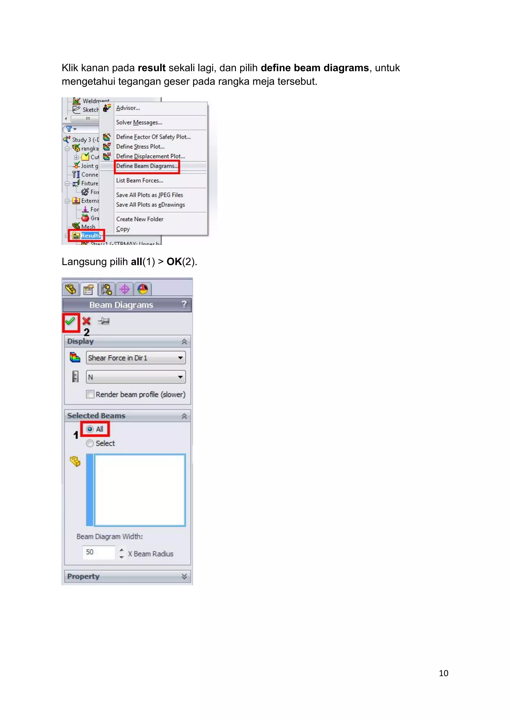 Tutorial solidworks stress analysis pada rangka meja | PDF