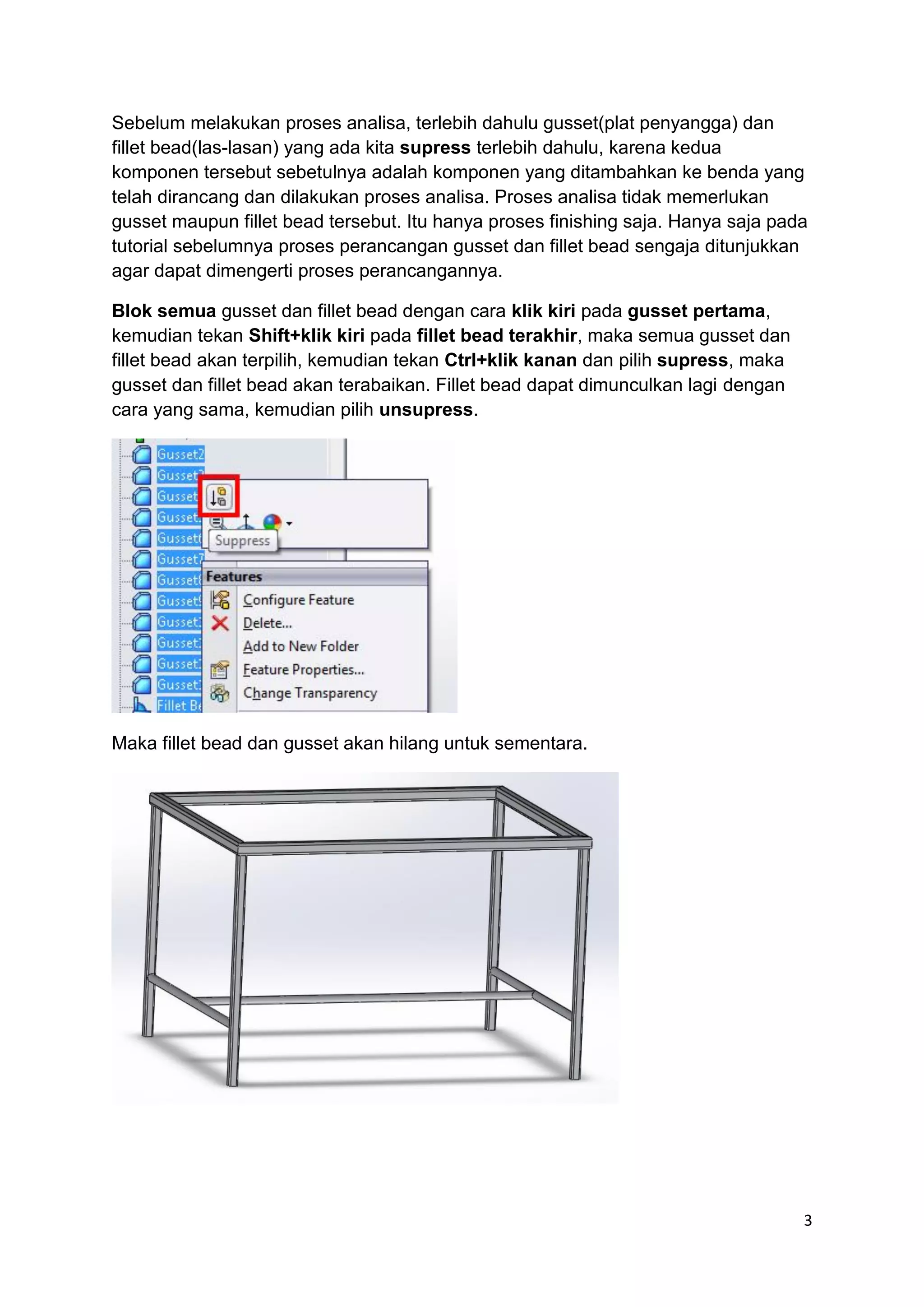 Tutorial solidworks stress analysis pada rangka meja | PDF