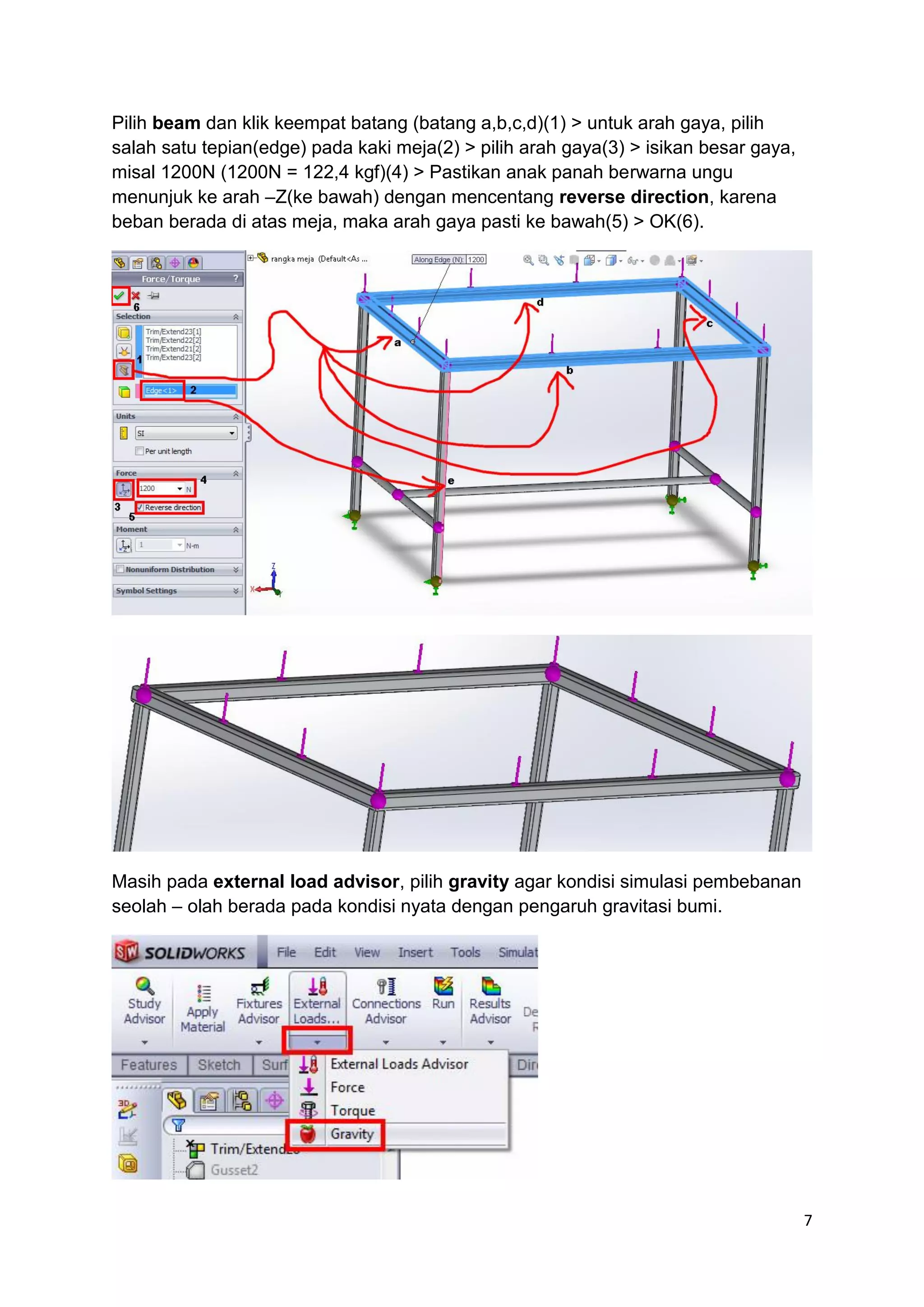 Tutorial solidworks stress analysis pada rangka meja | PDF