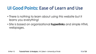 Tutorialspoint UI Analysis | PPT