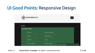 Tutorialspoint UI Analysis | PPT