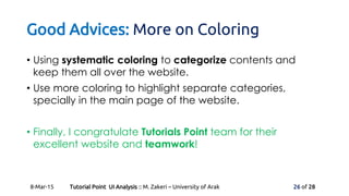 Tutorialspoint UI Analysis | PPT