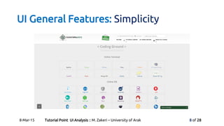 Tutorialspoint UI Analysis | PPT