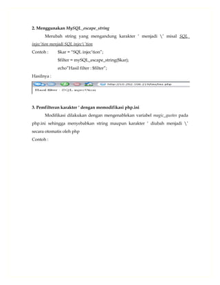 Tutorial sql injection 23206054 | DOC