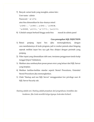 Tutorial sql injection 23206054 | DOC