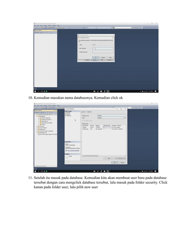 Tutorial sql server 2014 basic security priviledge, role, authentification | PDF