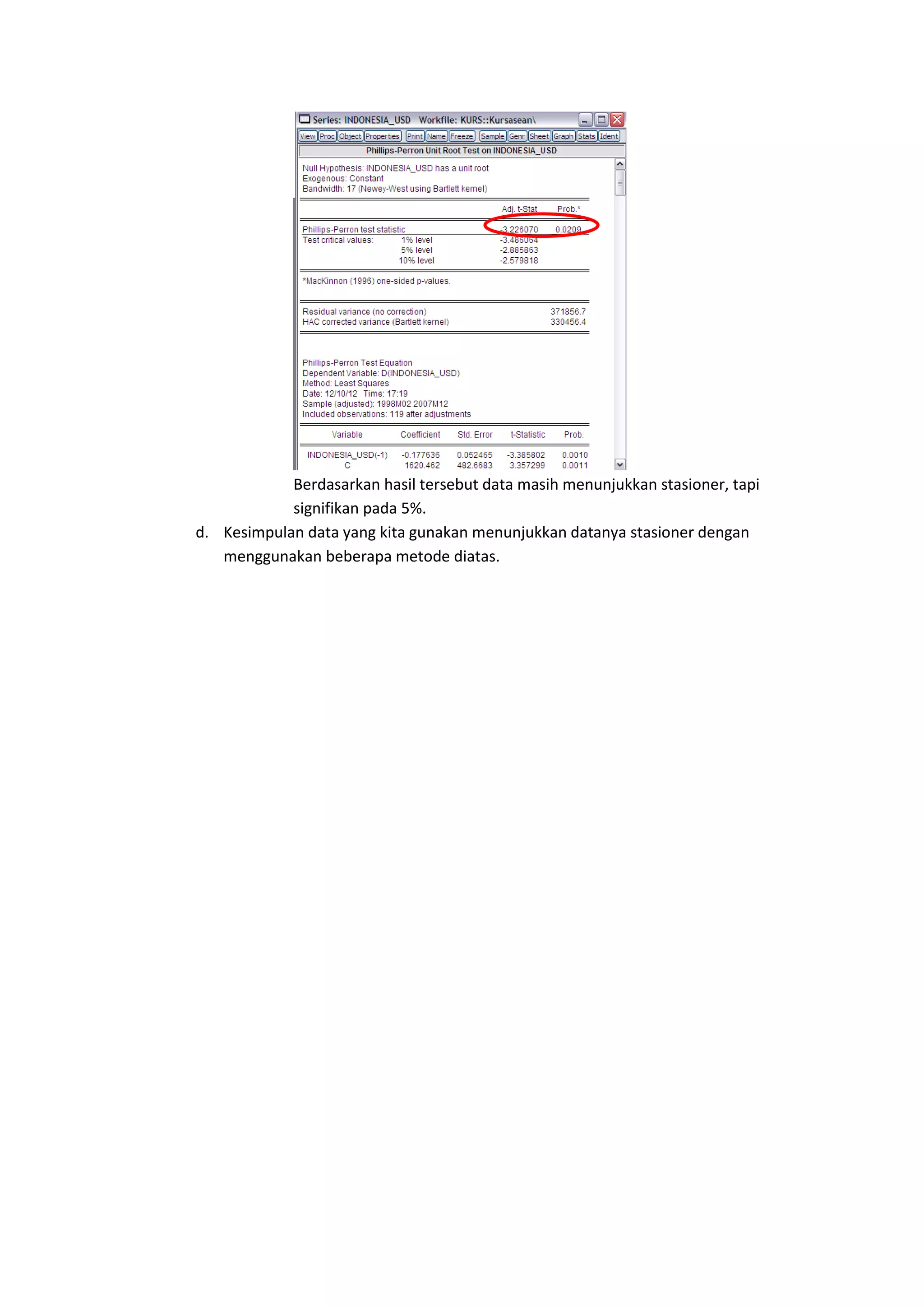 Tutorial stasioneritas ts | PDF