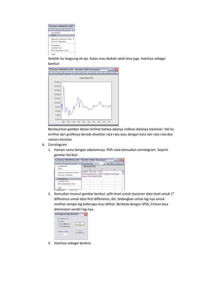 Tutorial stasioneritas ts | PDF