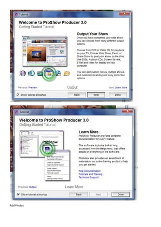 Tutorials & training proshow produser | DOCX