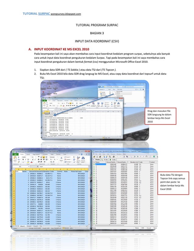 Tutorial surpac bag 3 ( input point ) | PDF