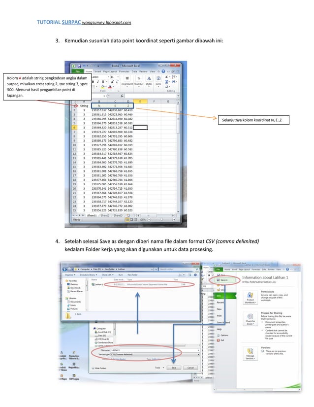 Tutorial surpac bag 3 ( input point ) | PDF