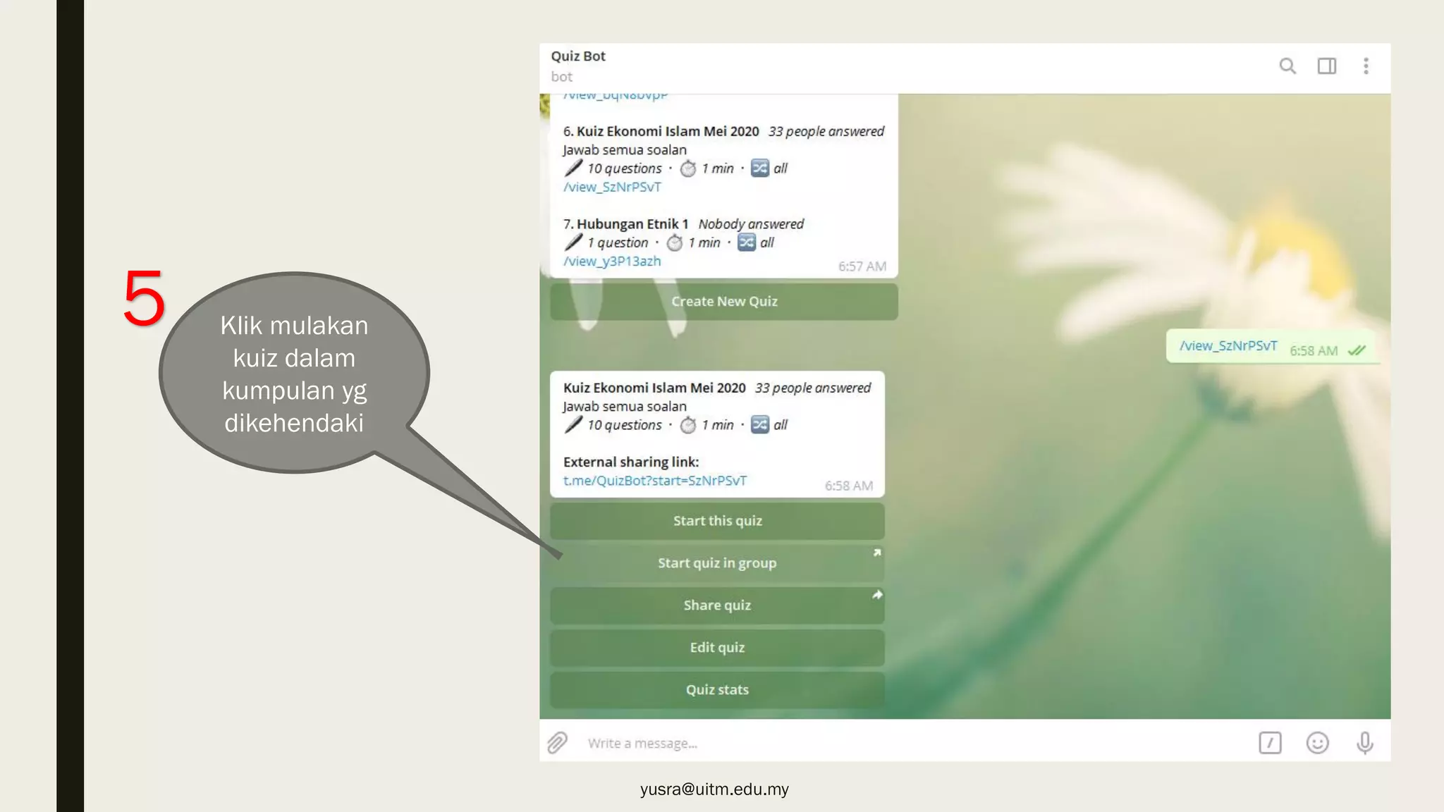 Tutorial telegram quiz | PPT
