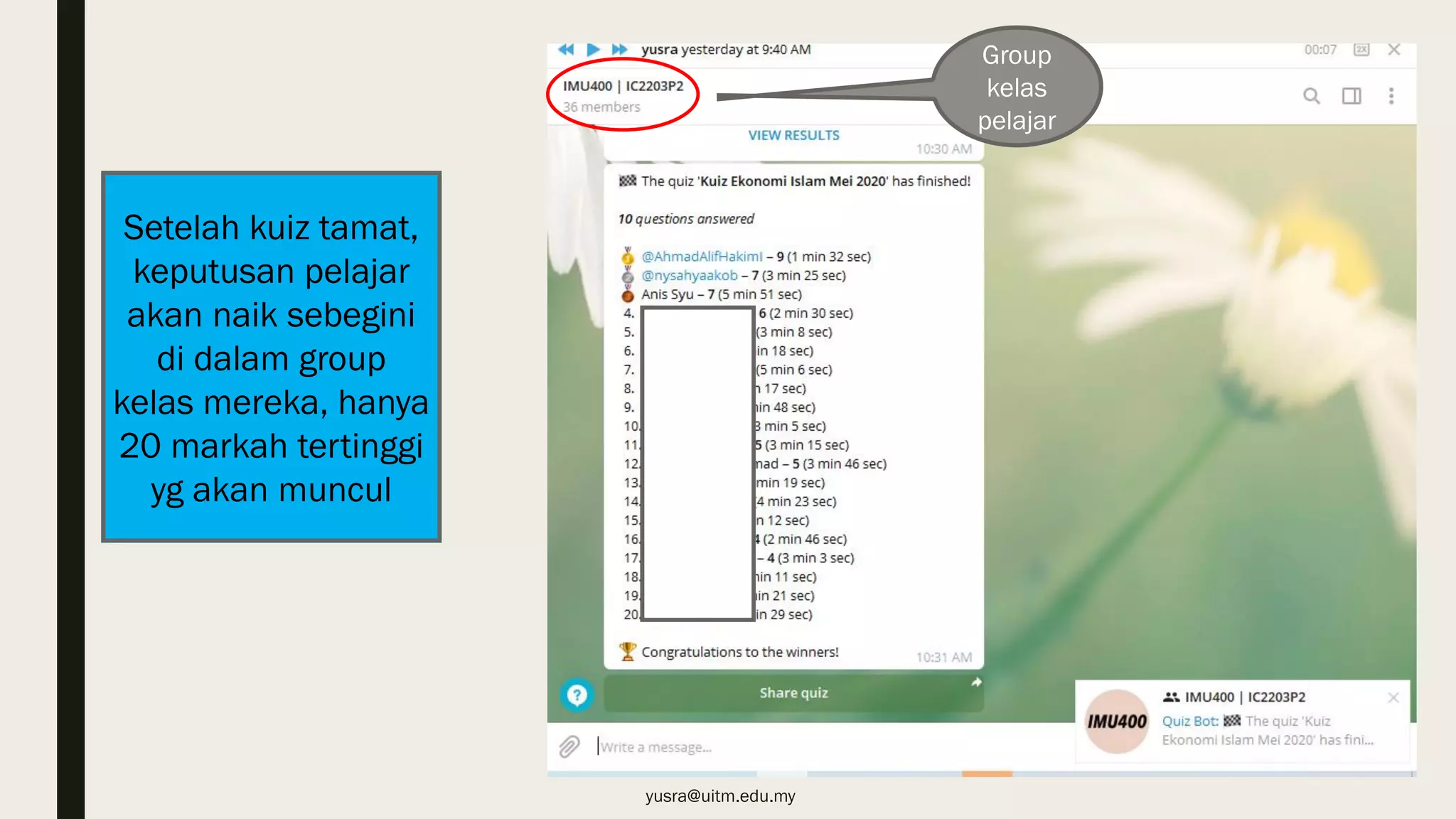 Tutorial telegram quiz | PPT