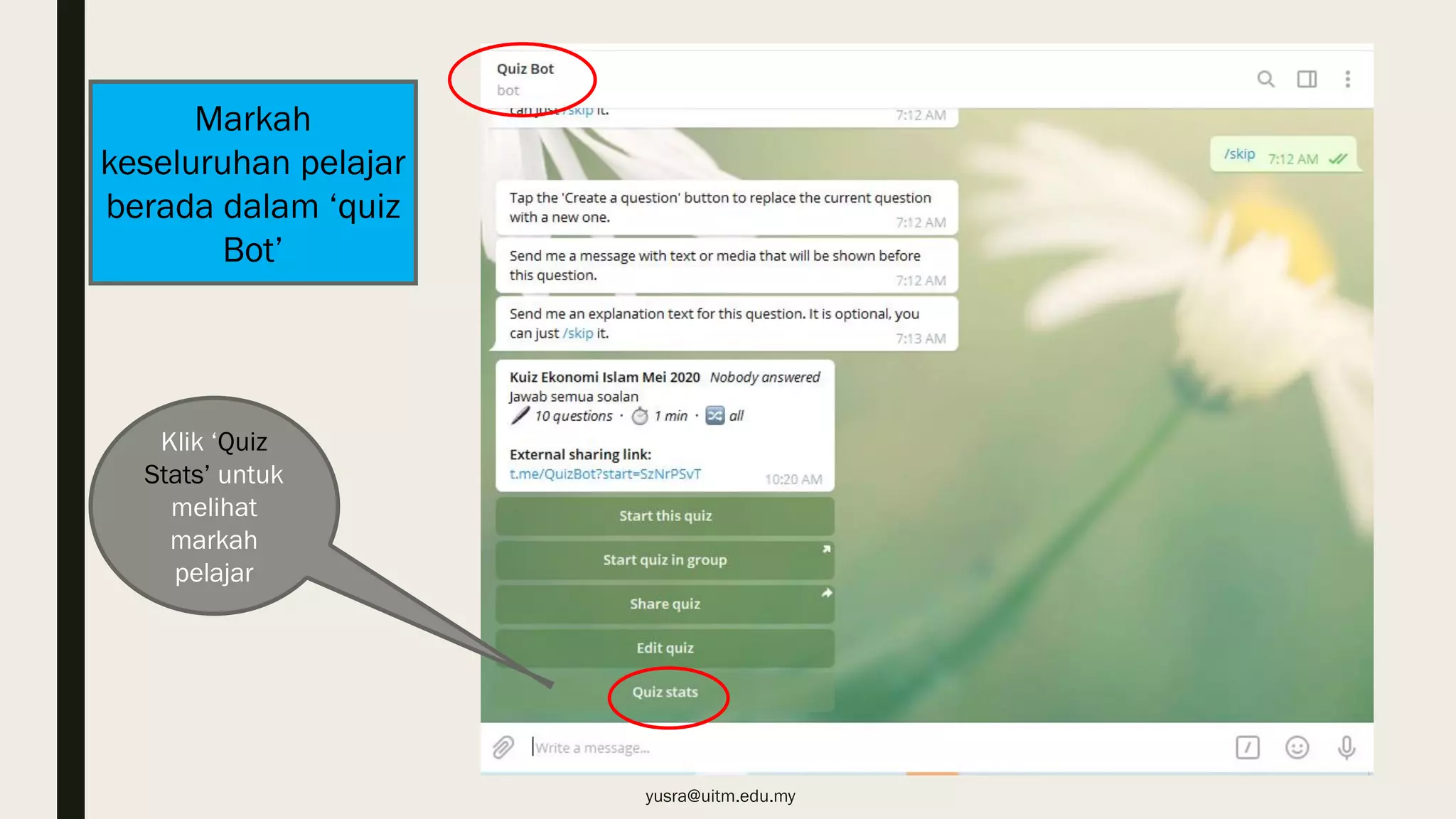 Tutorial telegram quiz | PPT