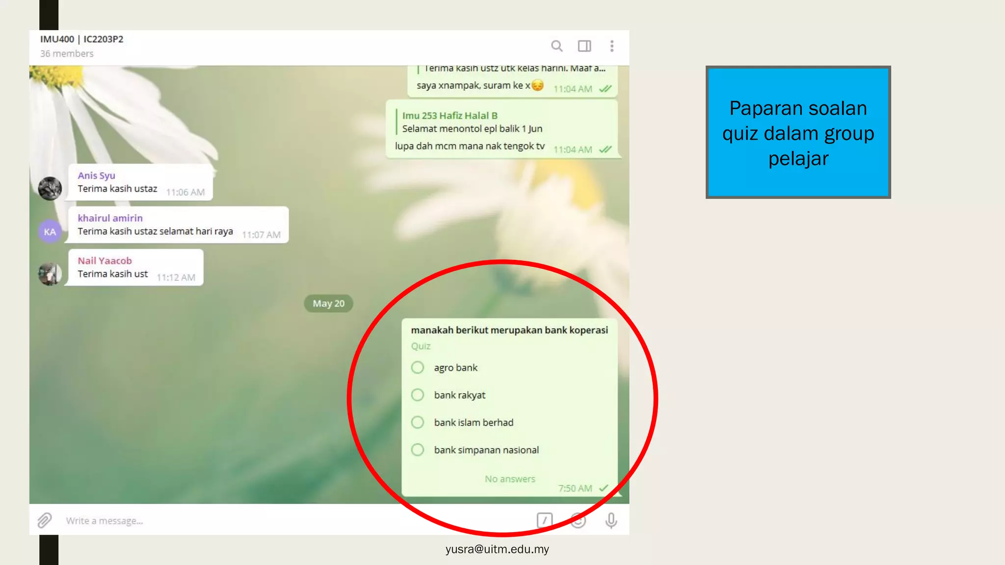 Tutorial telegram quiz | PPT