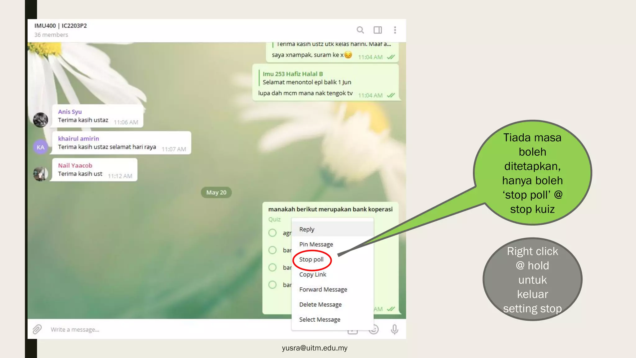 Tutorial telegram quiz | PPT
