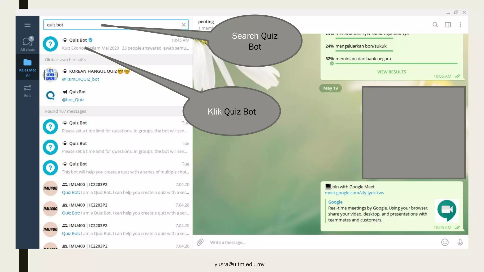 Tutorial telegram quiz | PPT