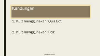 Tutorial telegram quiz | PDF