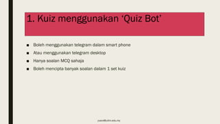 Tutorial telegram quiz | PDF