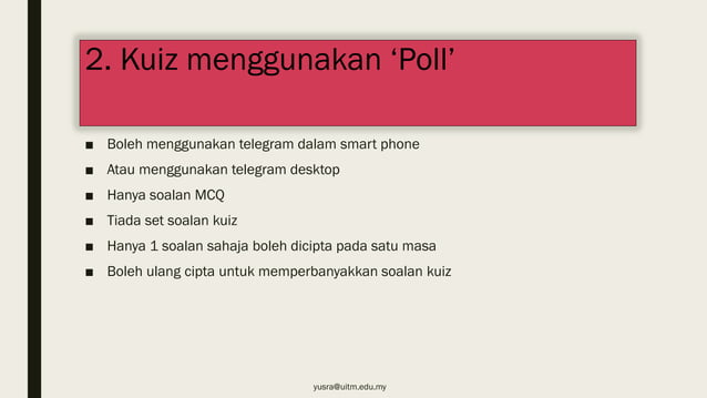 Tutorial telegram quiz | PPT