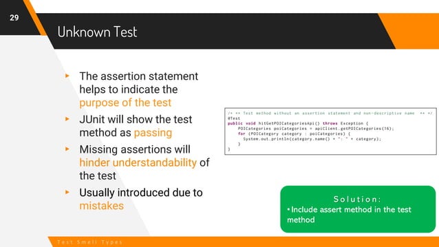 Test Anti-Patterns: From Definition to Detection | PPT