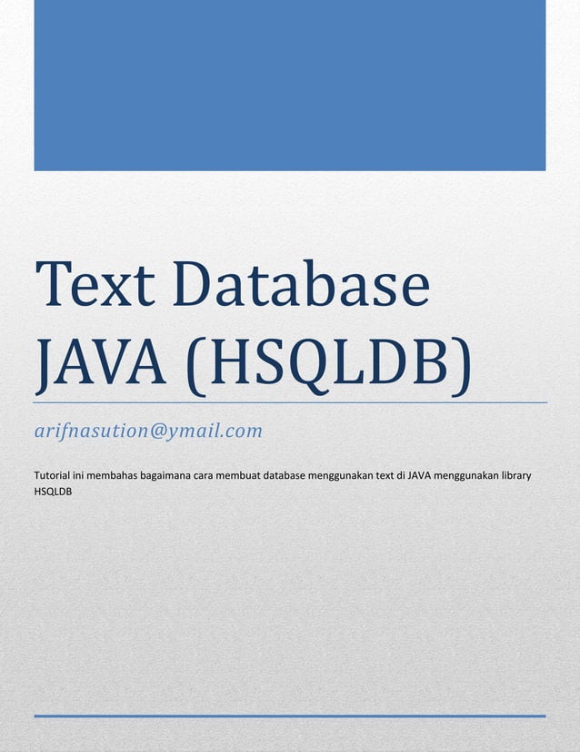 Tutorial text database (hsqldb) | PDF