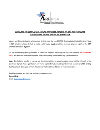 Attention Bursary holders: Tutorial to complete a bi annual progress ...