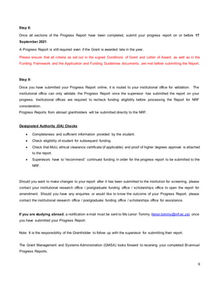 Attention Bursary holders: Tutorial to complete a bi annual progress ...