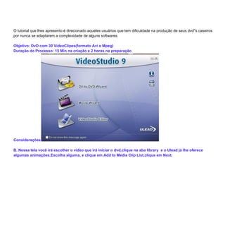 Tutorial ulead video studio 9 | PDF