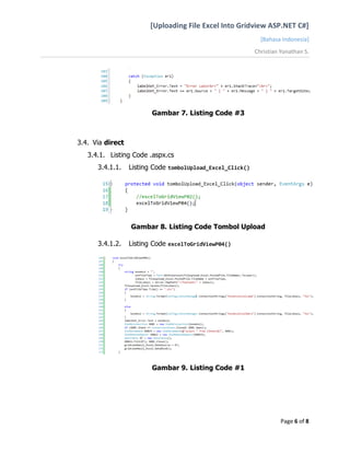 Tutorial Upload File Excel Into Gridview ASP.NET