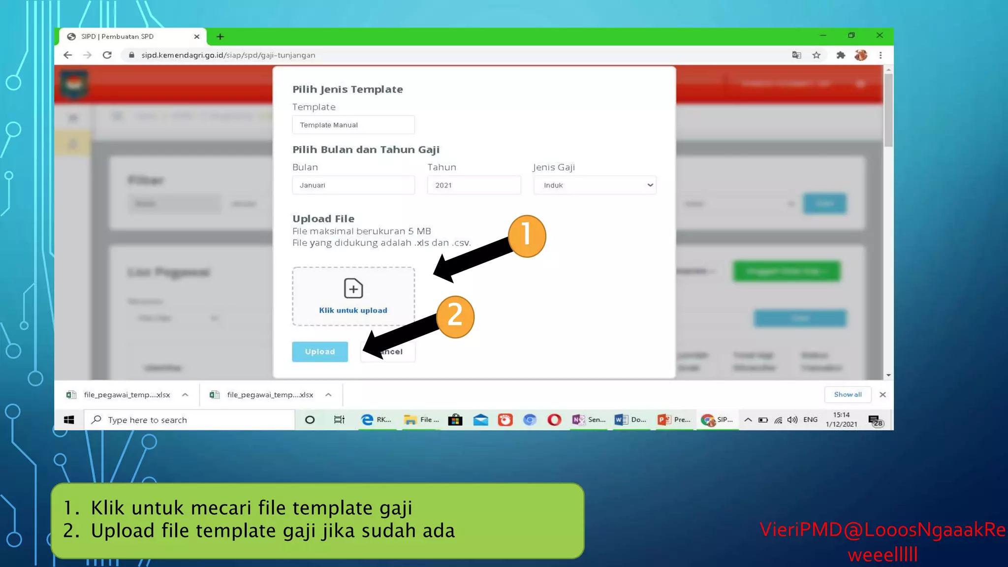 Tutorial upload template gaji 2021 sipd | PPTX