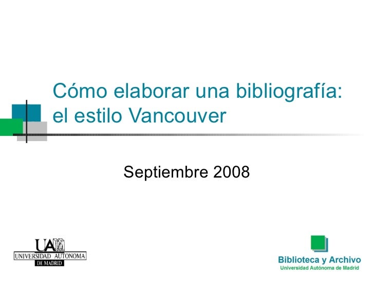 Como Se Hace Una Referencia Bibliografica Estilo Vancouver - Descargar ...