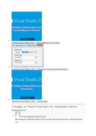Tutorial visual basic | PDF | Free Download