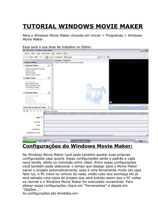 Tutorial windows movie maker | PDF