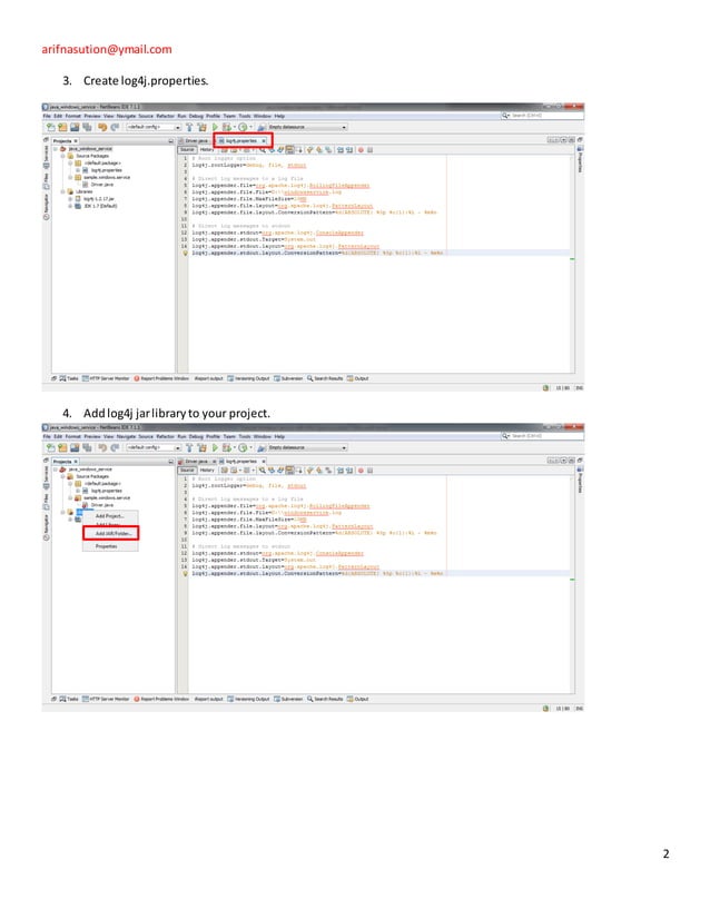 Tutorial windows service with java (procrun) | PDF