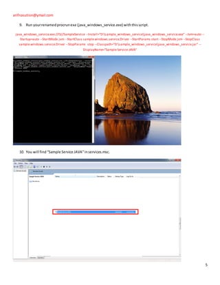 Tutorial windows service with java (procrun) | PDF