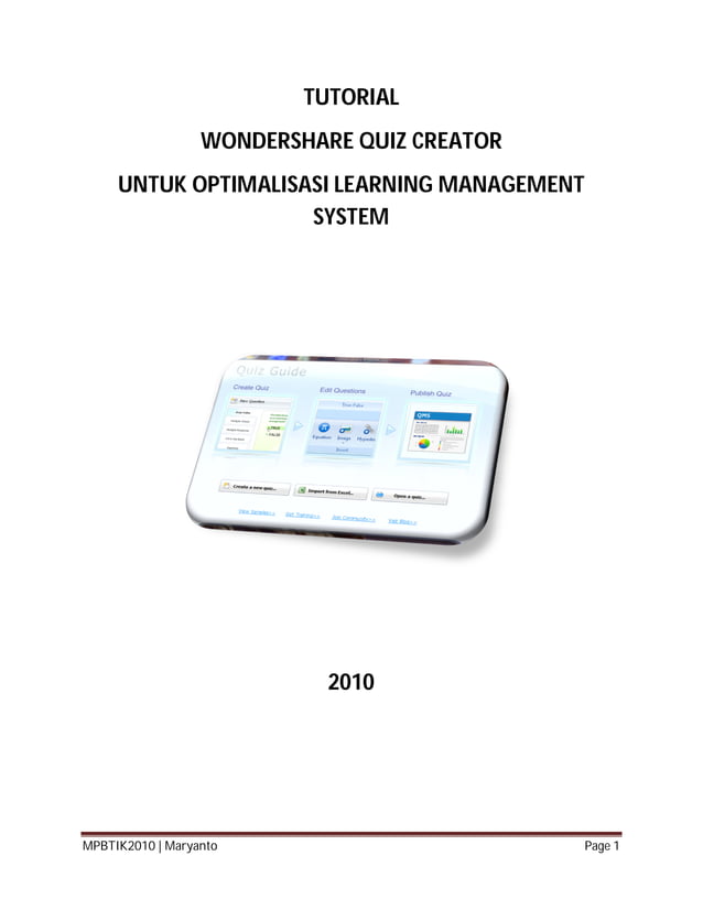 Tutorial wondershare quiz creator | PDF