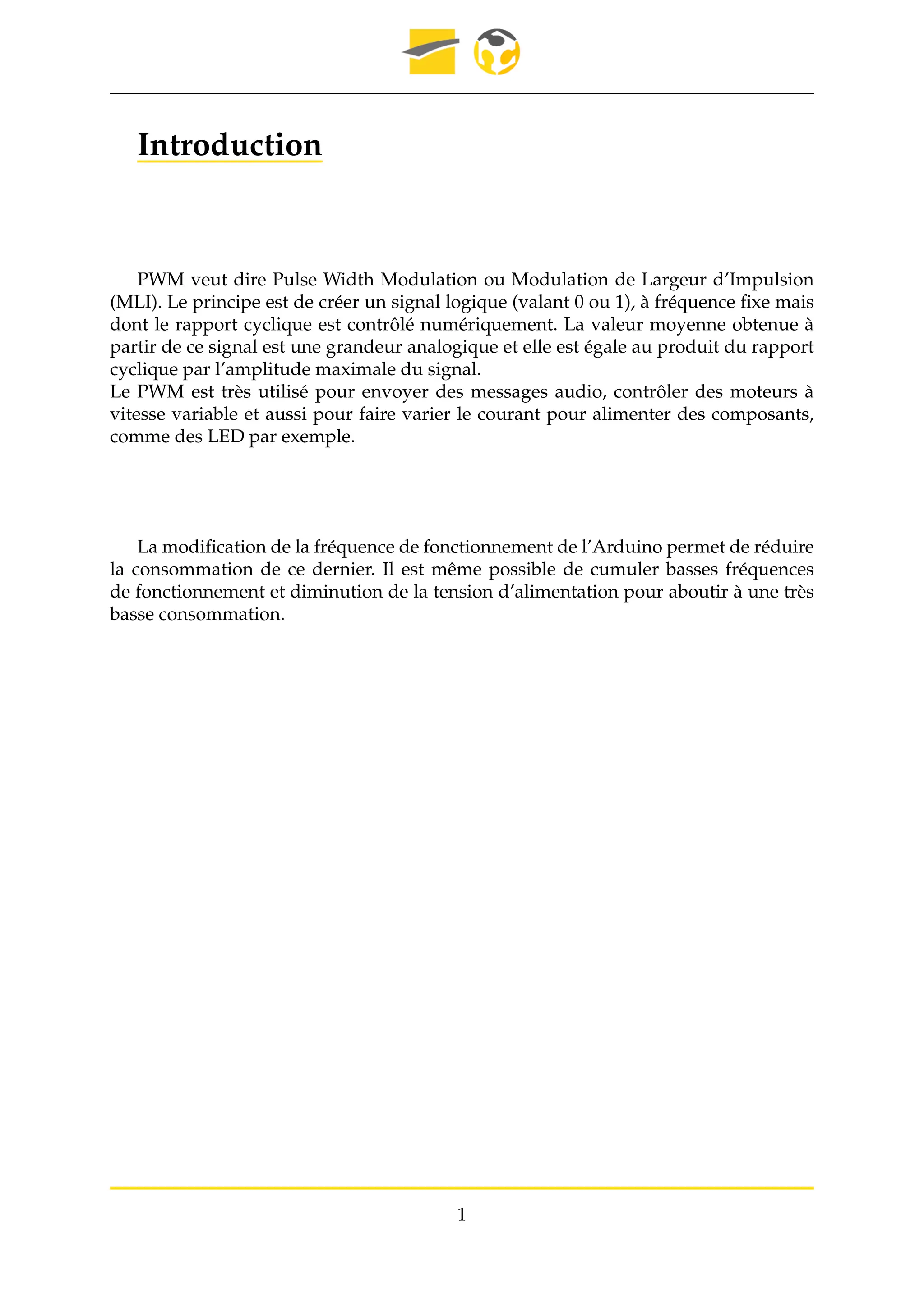 Tutorielmodification De La Frequence De Pwm Et De Larduinopdf
