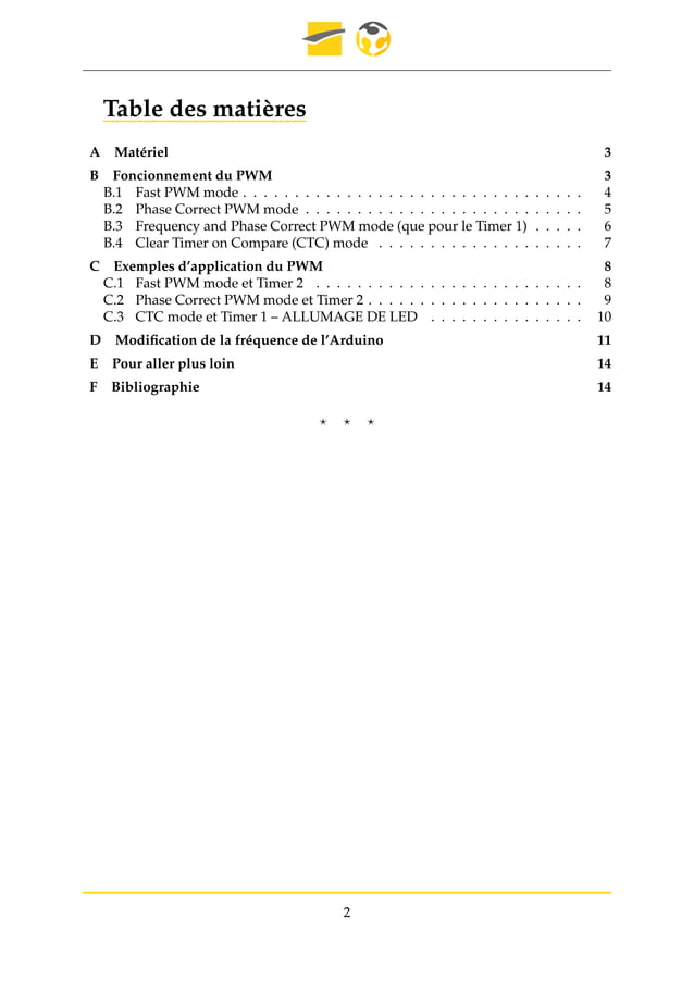Tutorielmodification De La Frequence De Pwm Et De Larduinopdf