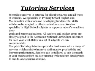 Tutoring | PPTX