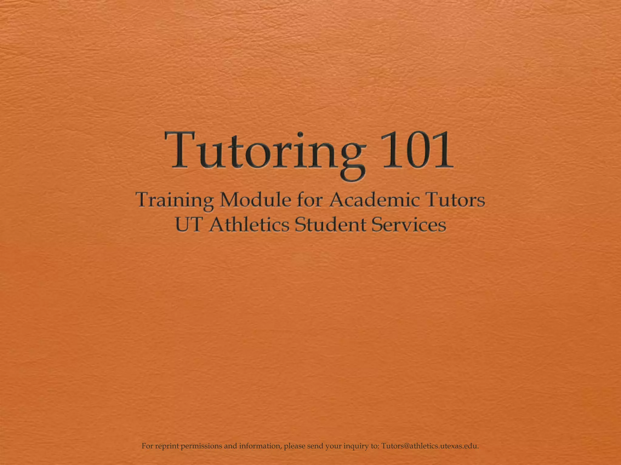 Tutoring 101 | PPTX