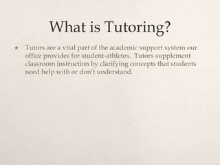 Tutoring 101 | PPTX