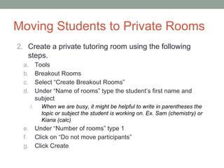 Tutoring session set up | PPT