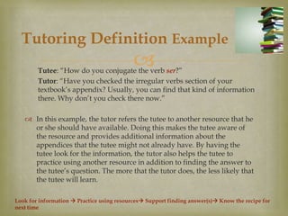 Tutoring vs. Teaching | PPT