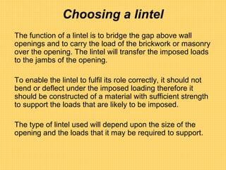 Tutor lintels .ppt 6 | PPT