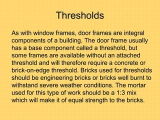 Tutor openings in cavity walls .ppt 5 | PPT