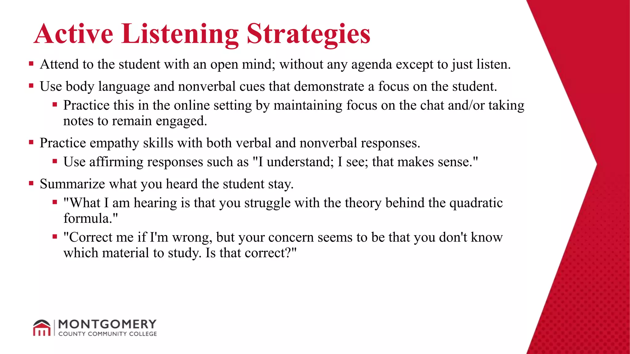 Tutor training communication (listening) | PPTX